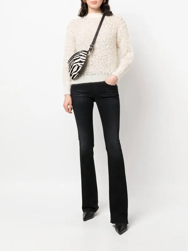 DONDUP Low-rise Flared Jeans - Black
