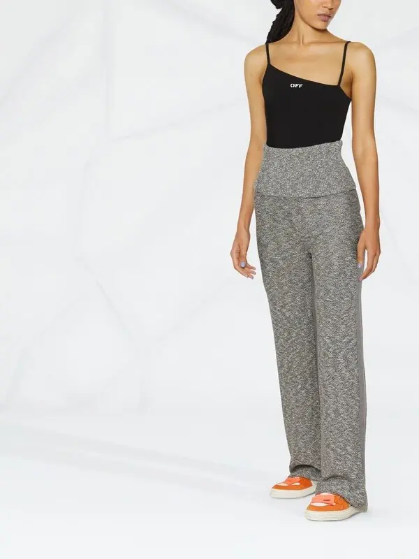 Off-White Diag-print Knitted Trousers - Grey