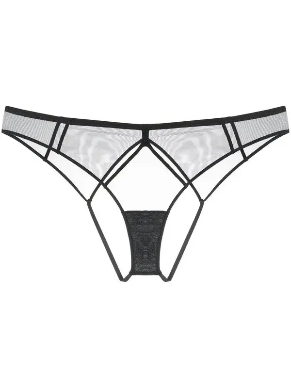MAISON CLOSE L'amoureuse Sheer Thong - Black
