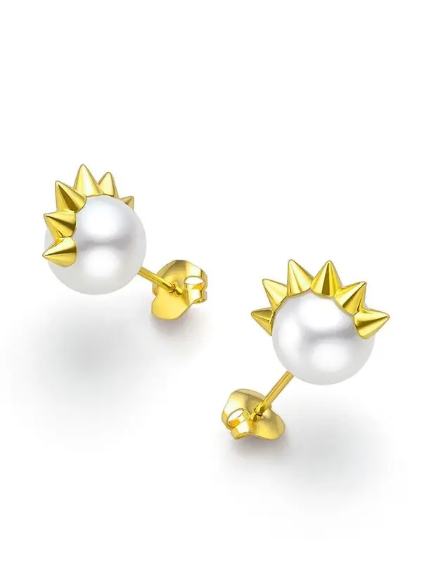 TASAKI 18kt Yellow Danger Spike Earrings