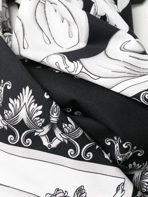 Versace Silver Baroque-print Leggings