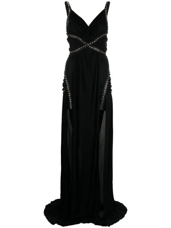 Philipp Plein Stud-detailed Floor-length Dress