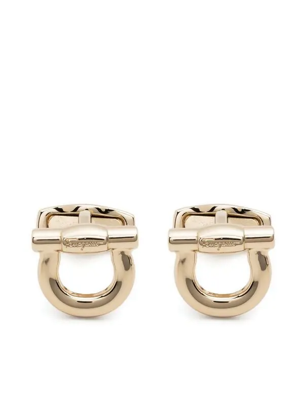 FERRAGAMO Gancini Brass Cufflinks - Gold