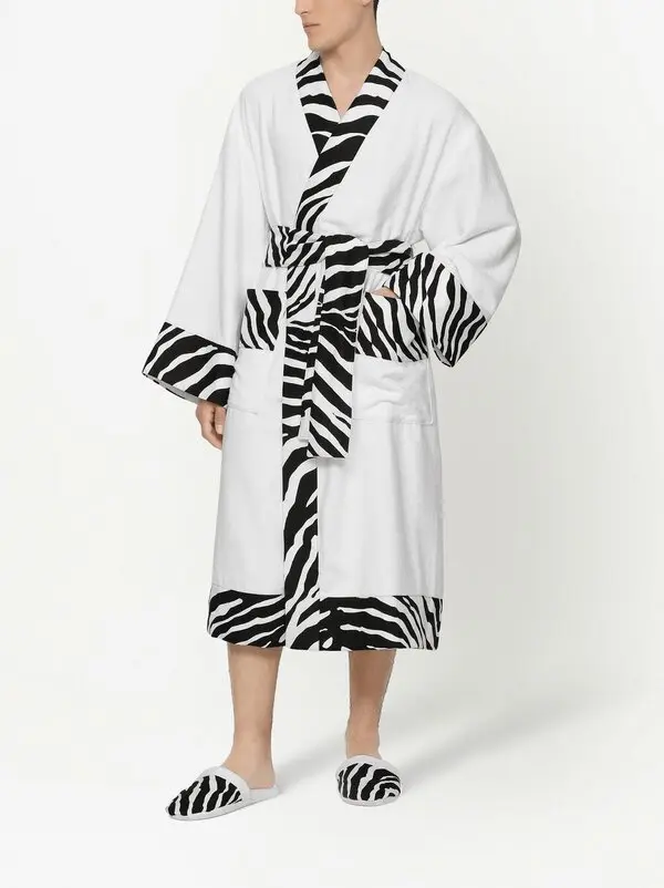 Dolce & Gabbana Cotton Terry Bath Robe - White