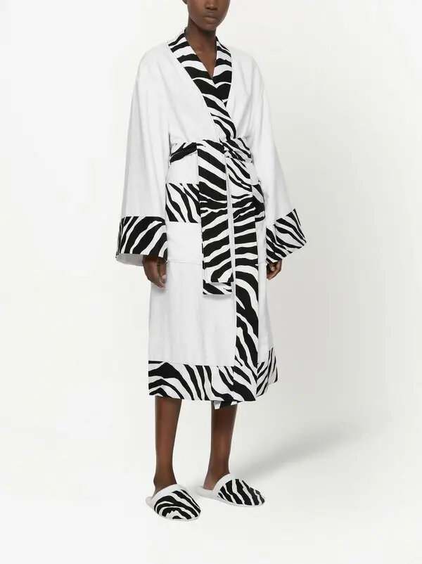 Dolce & Gabbana Cotton Terry Bath Robe - White