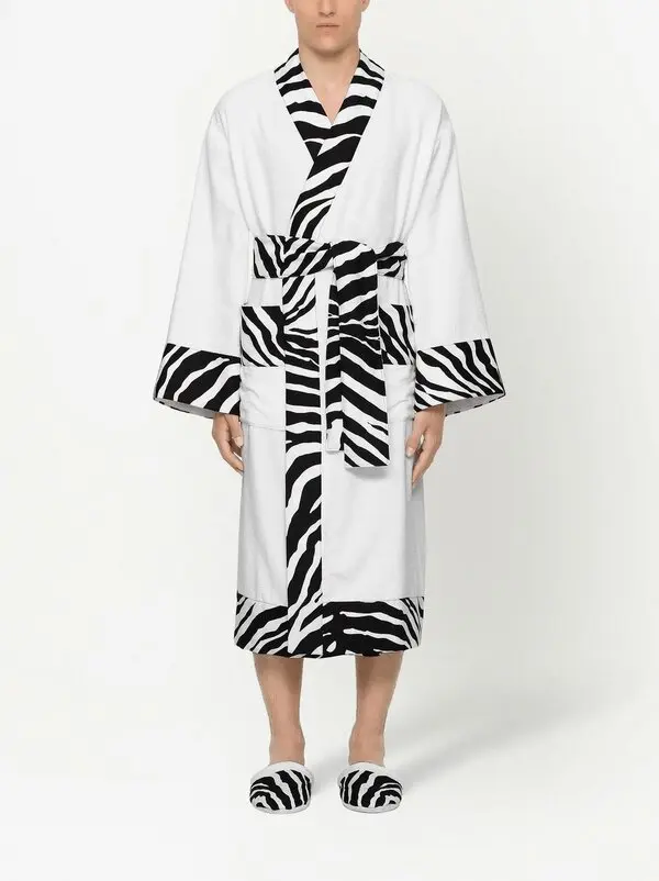 Dolce & Gabbana Cotton Terry Bath Robe - White