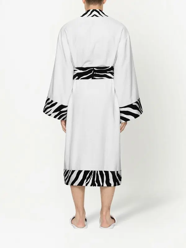Dolce & Gabbana Cotton Terry Bath Robe - White