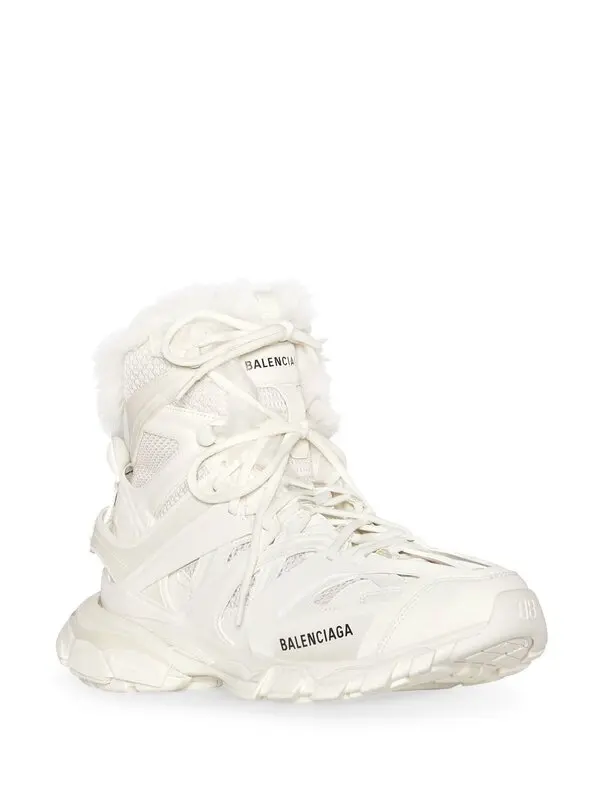 Balenciaga Track Hike Fur-fur Sneaker Boots - Neutrals