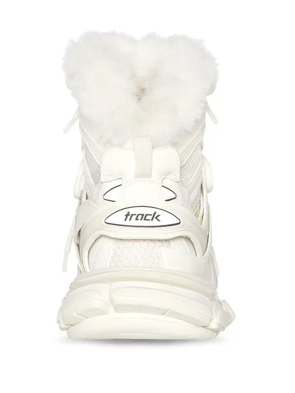 Balenciaga Track Hike Fur-fur Sneaker Boots - Neutrals