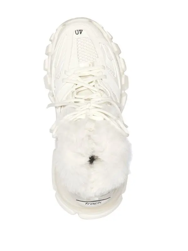 Balenciaga Track Hike Fur-fur Sneaker Boots - Neutrals