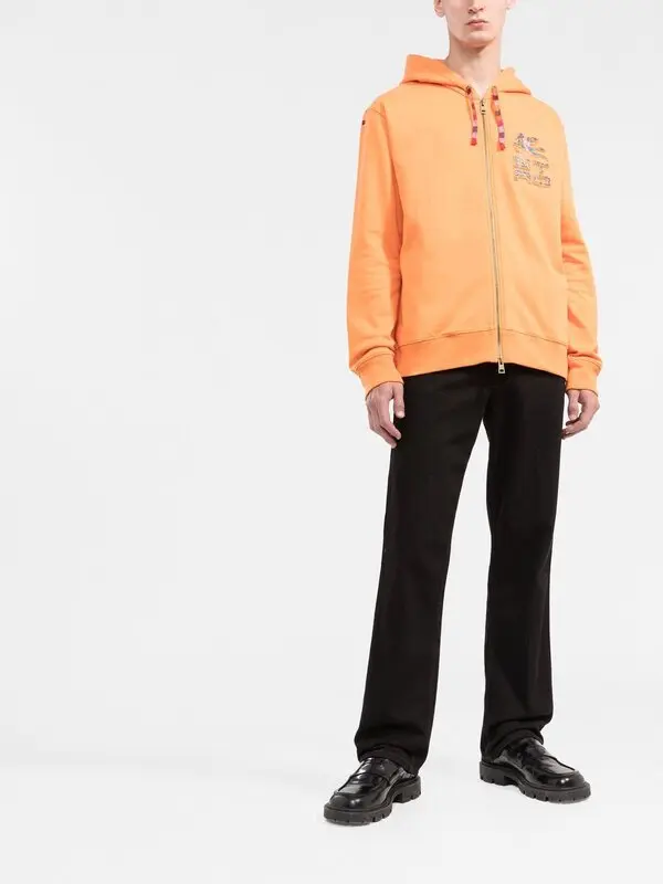 Etro Logo-debossed Zip-up Hoodie