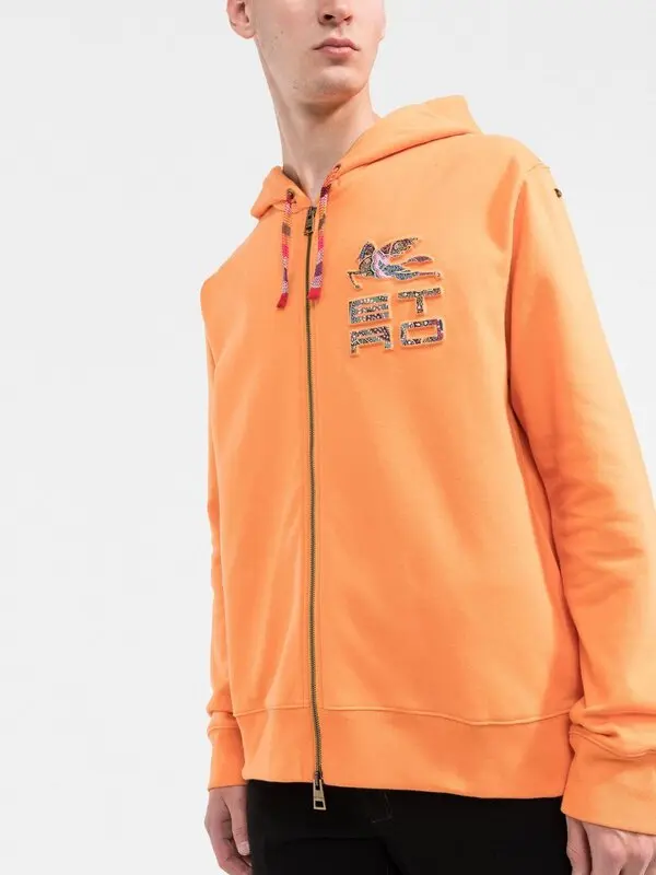 Etro Logo-debossed Zip-up Hoodie