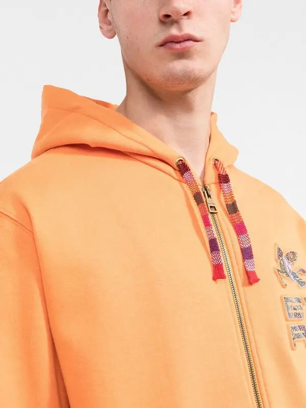 Etro Logo-debossed Zip-up Hoodie