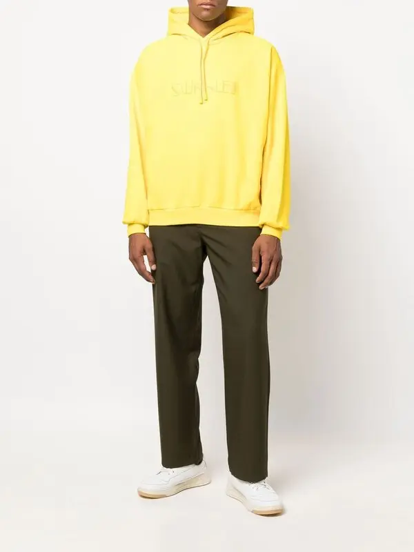 Sunnei Logo Drawstring Hoodie - Yellow