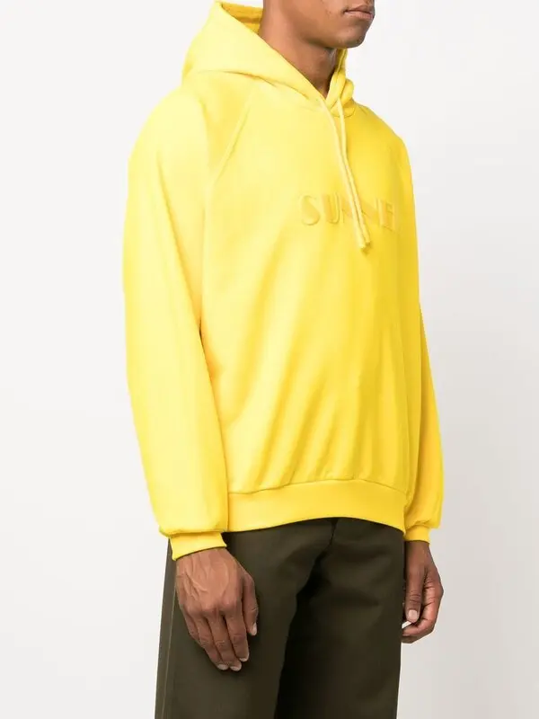 Sunnei Logo Drawstring Hoodie - Yellow