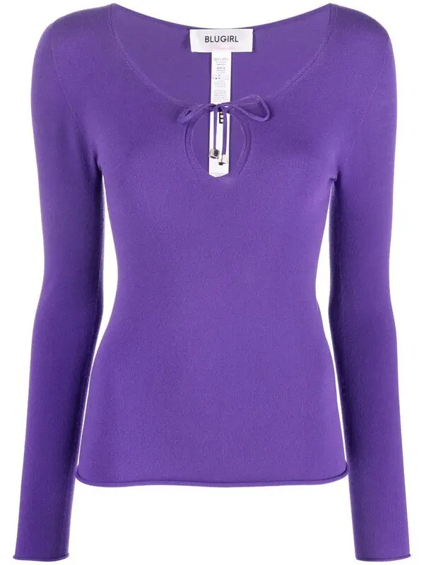 BLUGIRL Keyhole-tie Front Jumper - Purple