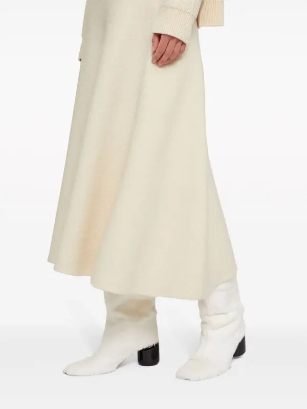 JIL SANDER Fluted A-line Wool Skirt