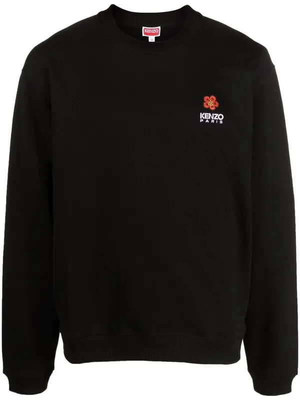 Kenzo Boke Flower-embroidered Cotton Sweatshirt