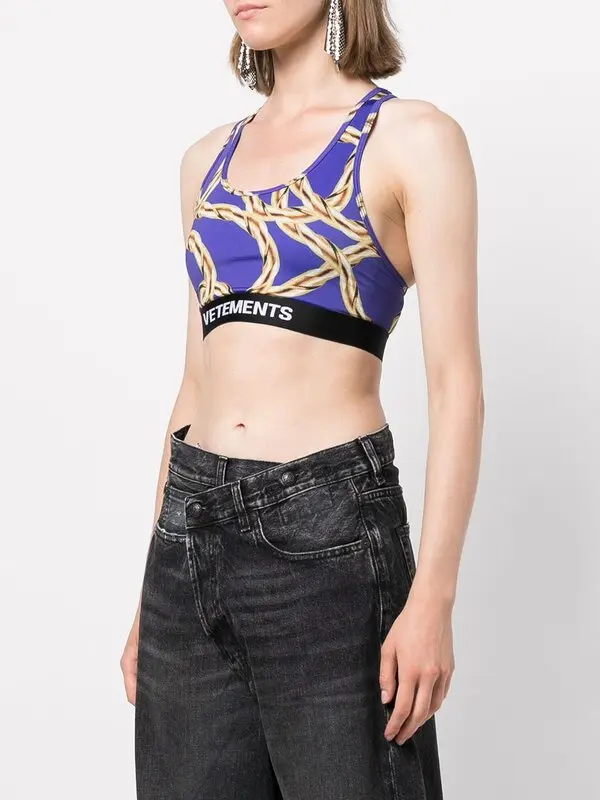 Vetements Gold-chain Sports Bra