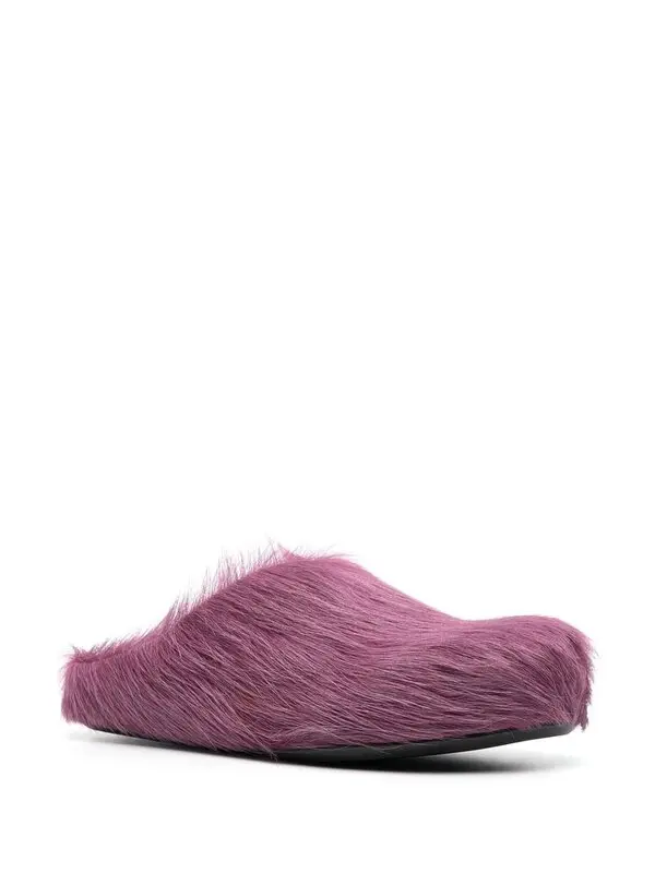 Marni Long Hair Calfskin Fussbett Sabot - Purple
