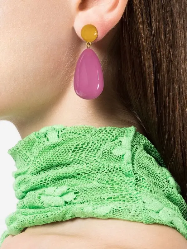 ESHVI Drop-design Earrings - Pink