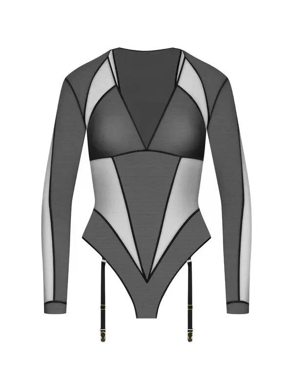 MAISON CLOSE Long-sleeve Bodysuit - Black