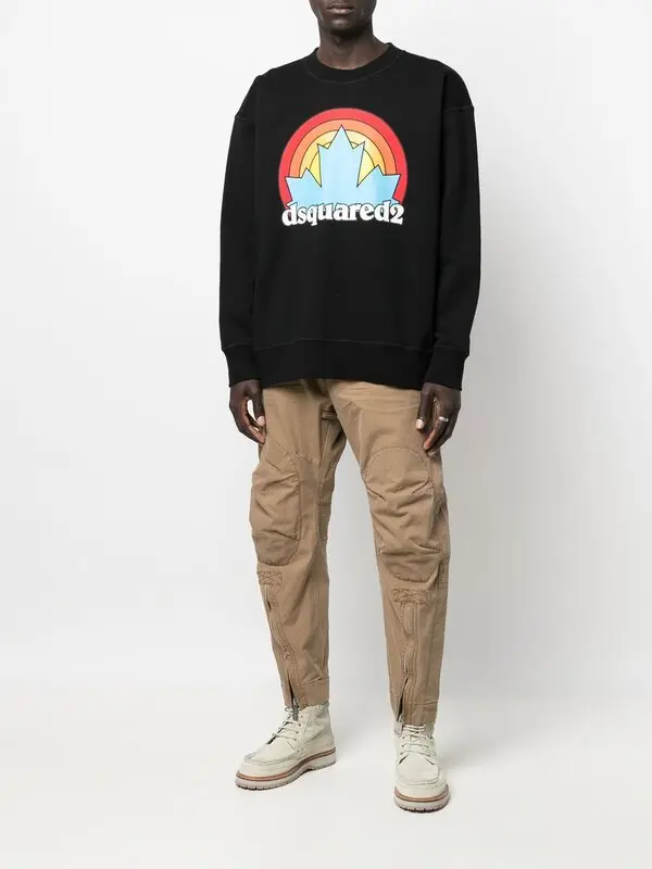 Dsquared2 Logo-print Cotton Sweatshirt - Black