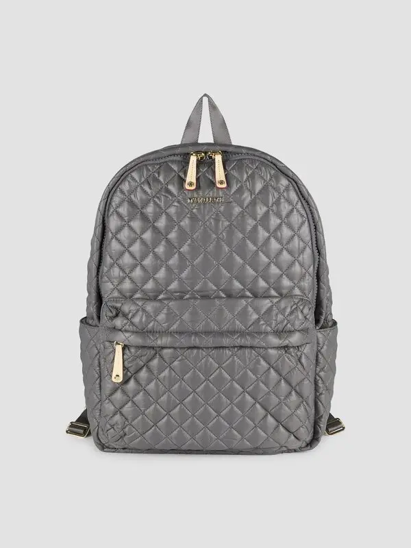 Mz Wallace Metro Quilted Backpack - Medium Grey