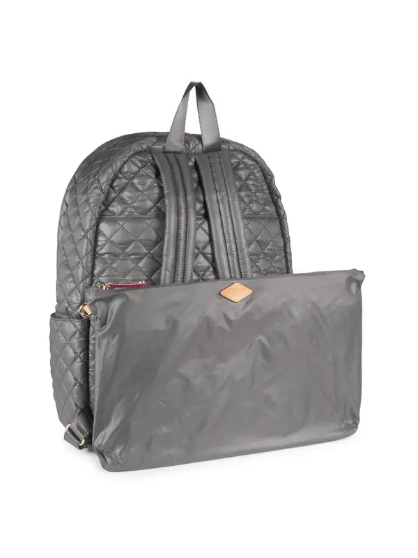Mz Wallace Metro Quilted Backpack - Medium Grey