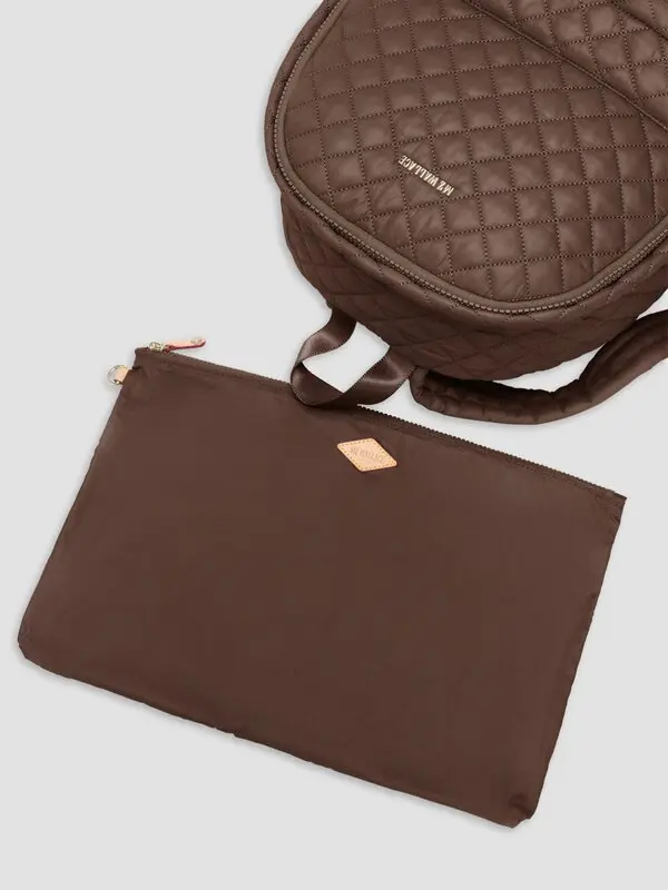 Mz Wallace Metro Quilted Backpack - Walnut