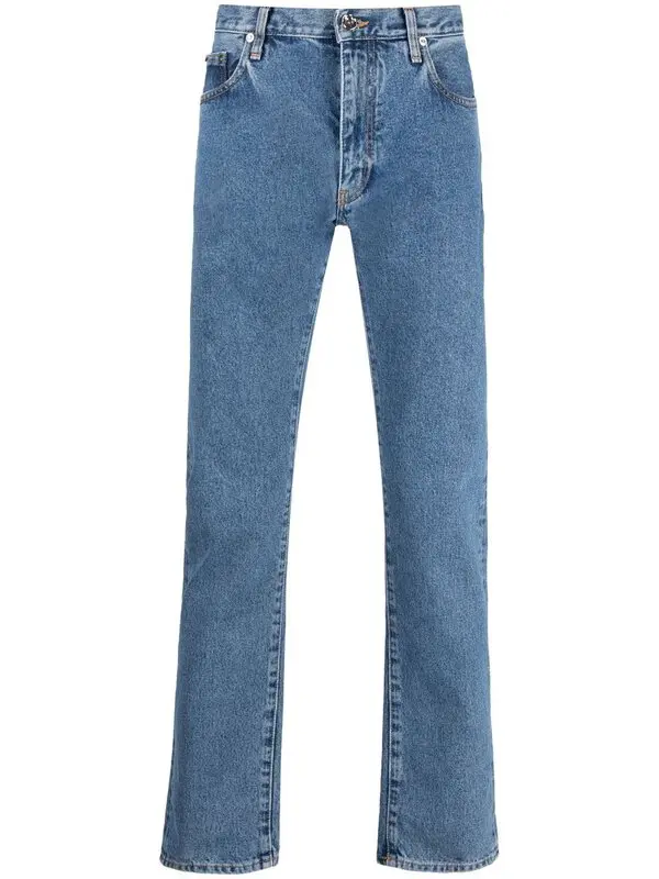 Off-White Logo-print Straight-leg Jeans
