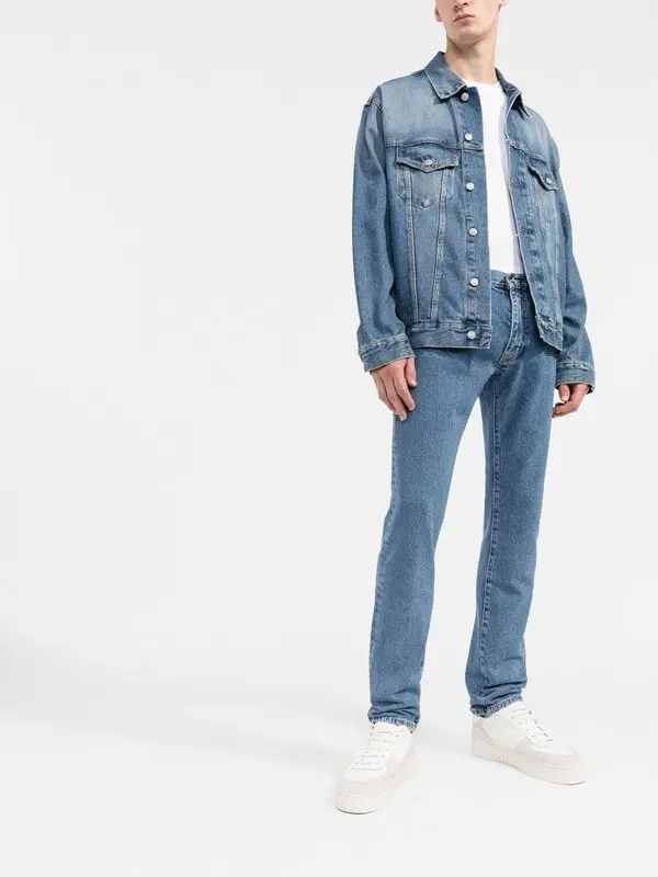 Off-White Logo-print Straight-leg Jeans