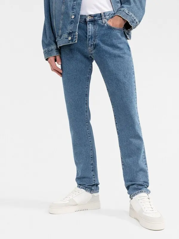 Off-White Logo-print Straight-leg Jeans