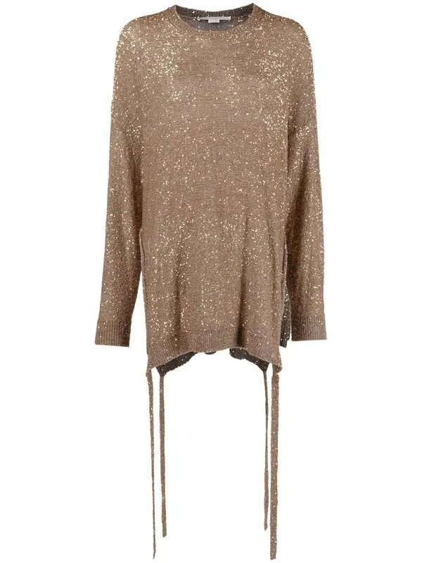 Stella McCartney Sequinned Side-tie Jumper - Grey