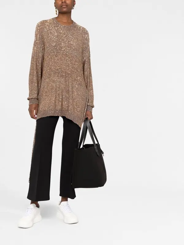 Stella McCartney Sequinned Side-tie Jumper - Grey