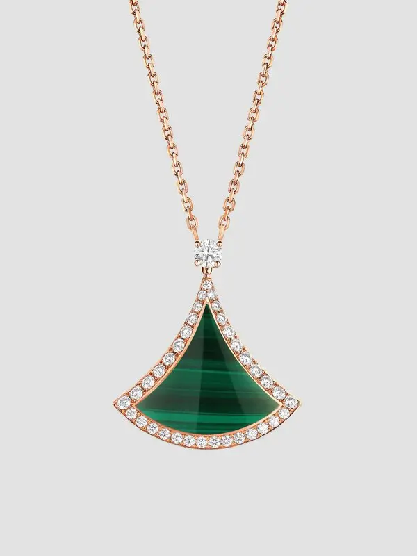 BVLGARI Divas' Dream 18k Rose Gold & Diamond Pendant Necklace - Malachite