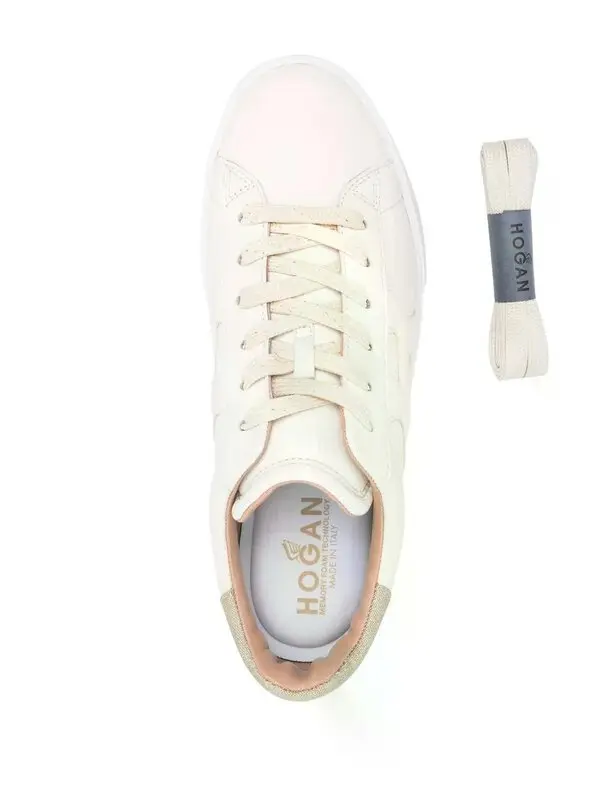 Hogan Rebel Glitter-detail Leather Sneakers