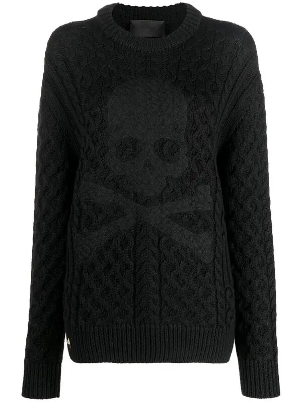 Philipp Plein Embossed Skull Wool Jumper