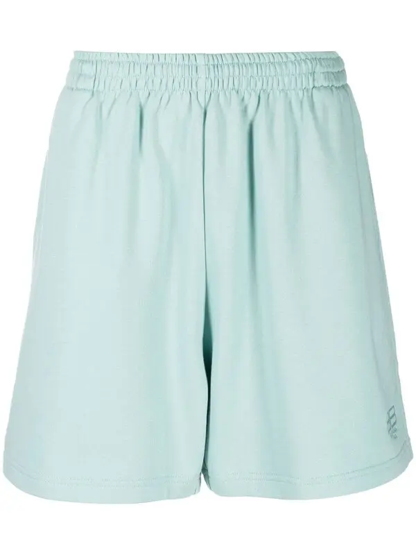 Balenciaga Logo-embroidered Track Shorts - Blue