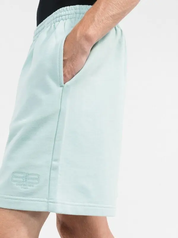 Balenciaga Logo-embroidered Track Shorts - Blue