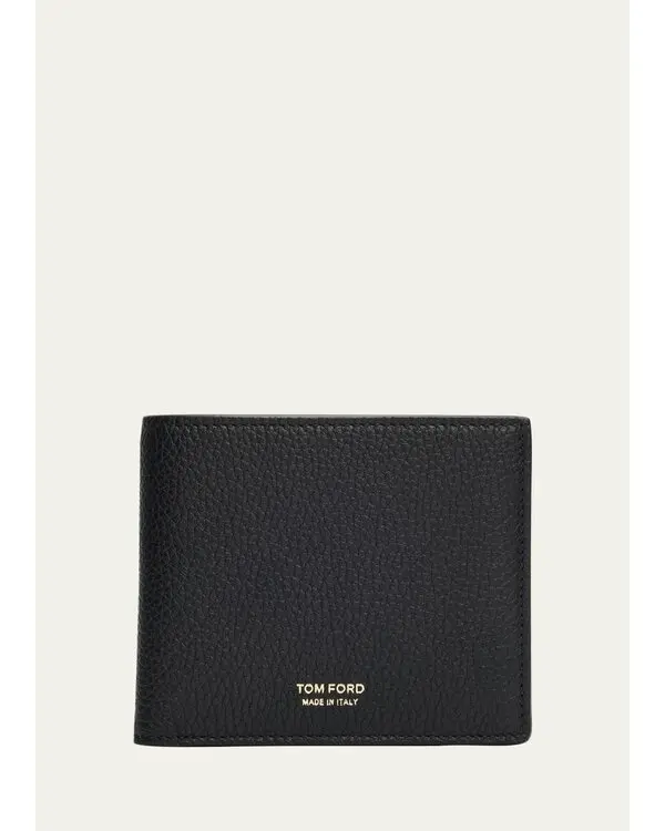 TOM FORD Grained Leather T-line Bifold Wallet - Black