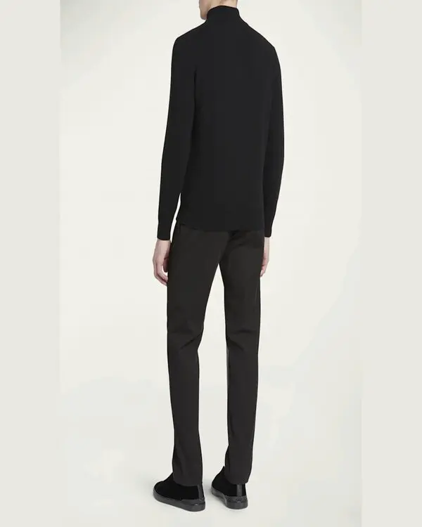 Zegna Cashmere Quarter-zip Pullover - Black Solid
