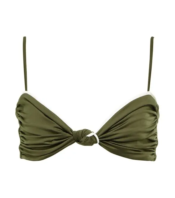 Johanna Ortiz Knotted Bikini Top - Green