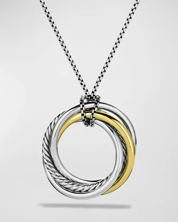 David Yurman Crossover Pendant Necklace - Silver & Gold
