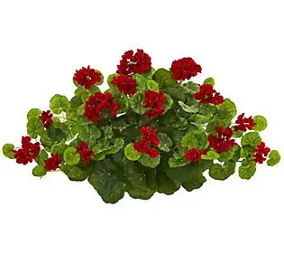NEARLY NATURAL 24in. Geranium Artificial Ledge Plant - One-color