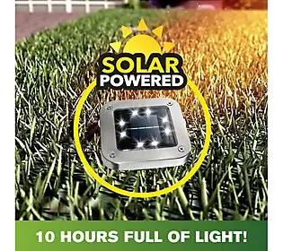 BELL & HOWELL Bell + Howell Solar Powered Outdoor Square Disk Lights 4 Pack