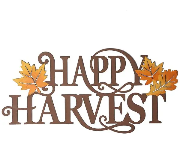 GLITZHOME Happy Harvest Metal Wall Decor - One-color