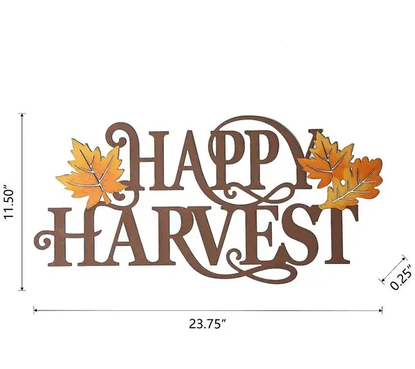 GLITZHOME Happy Harvest Metal Wall Decor