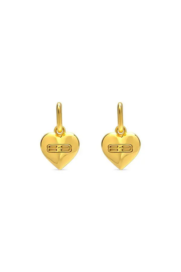 Balenciaga Bb Icon Heart Earrings - Gold | Editorialist