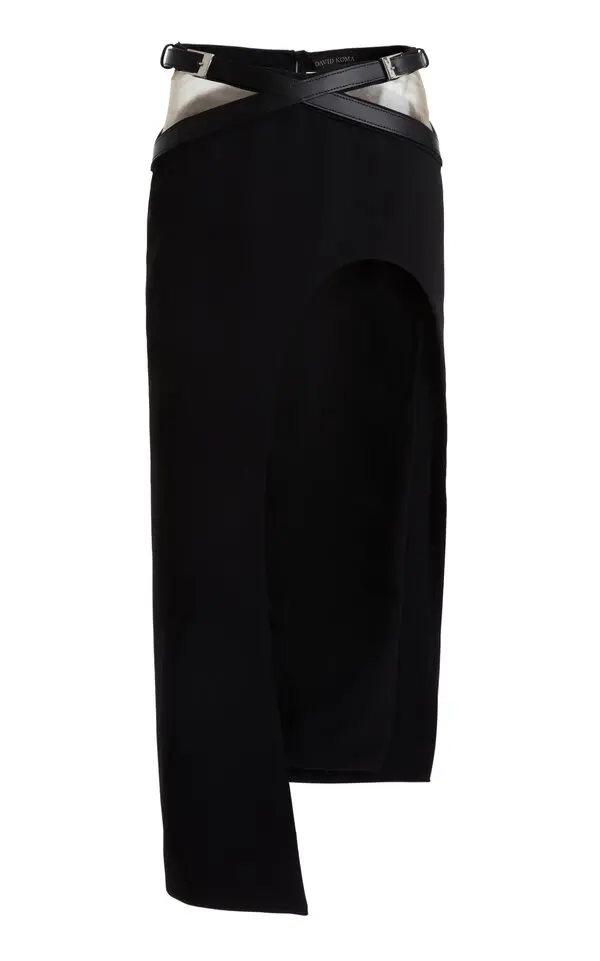 David Koma Buckle-detailed Midi Skirt